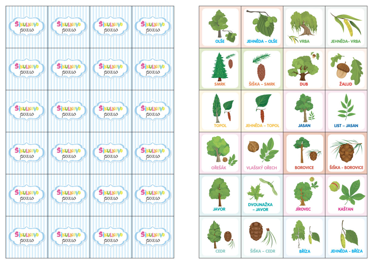 Šikulkovo pexeso: Stromy a plody – RF-Hobby.cz